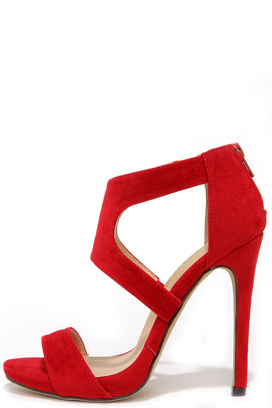 Pretty Red Heels - Dress Sandals - $36.00 - Lulus
