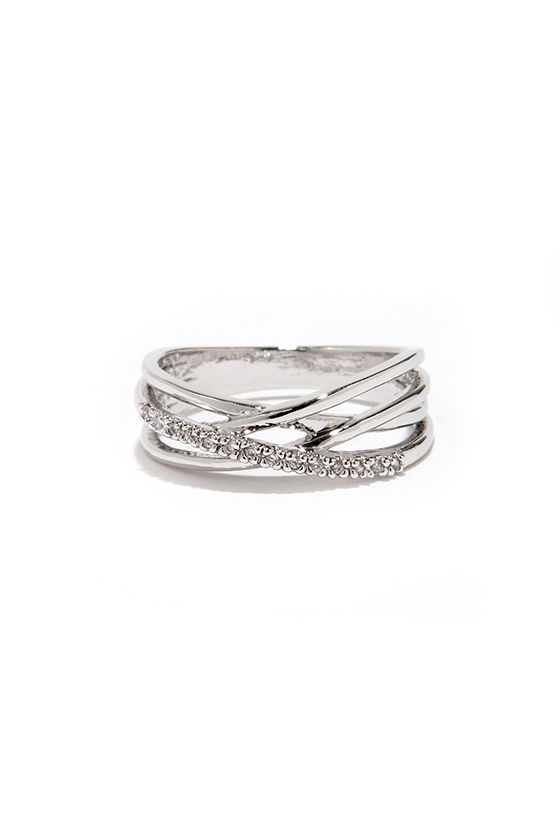 Pretty Silver Ring - Rhinestone Ring - $16.00 - Lulus