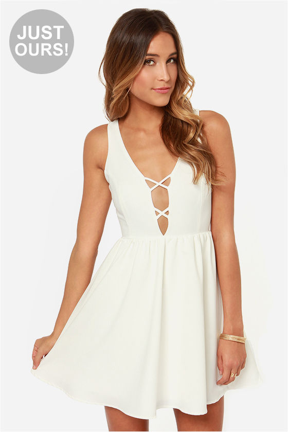 Sexy Ivory Dress Sleeveless Dress V Neck Dress 44 00 Lulus