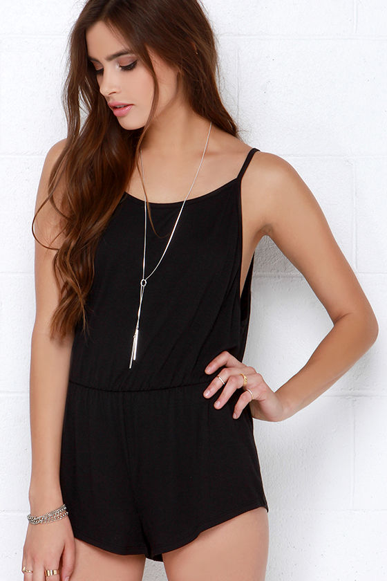 Black Romper - Sleeveless Romper - Jersey Knit Romper - $29.00 - Lulus
