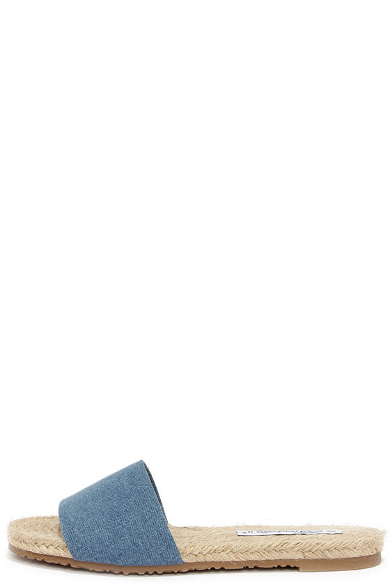 Cute Blue Sandals - Espadrille Sandals - Slide Sandals - $17.00 - Lulus