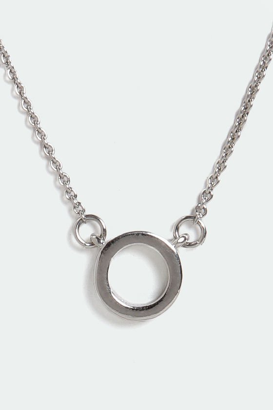 Cute Silver Necklace - Round Necklace - $10.00 - Lulus