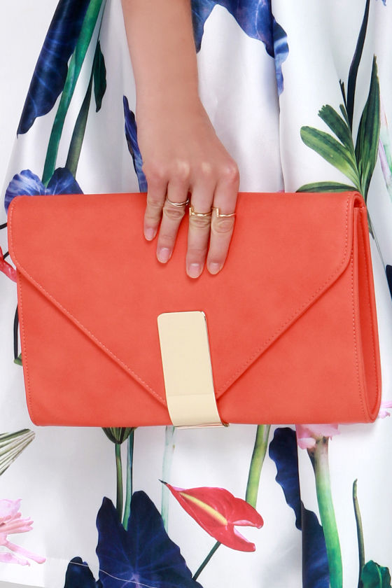 Cute Orange Clutch - Vegan Leather Clutch - $37.00 - Lulus