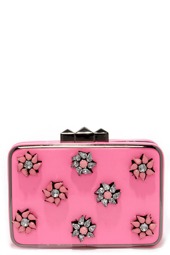 Cute Pink Clutch - Patent Clutch - Rhinestone Clutch - $66.00 - Lulus