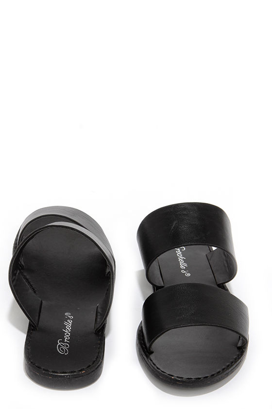 Chic Black Sandals - Slide Sandals - Vegan Leather Sandals - $17.00 - Lulus