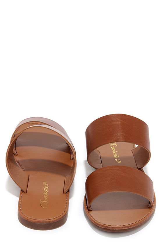 Chic Tan Sandals - Slide Sandals - Vegan Leather Sandals - $17.00 - Lulus
