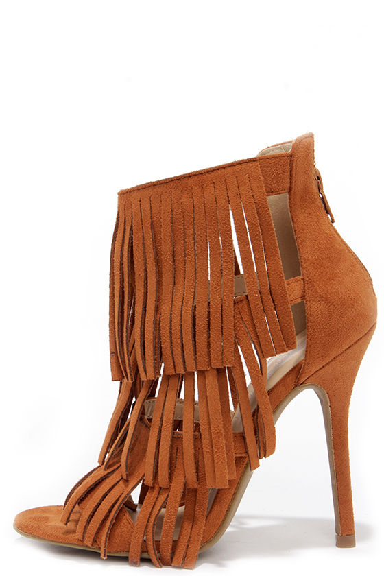 Cute Tan Heels - Fringe Heels - Dress Sandals - $28.00 - Lulus