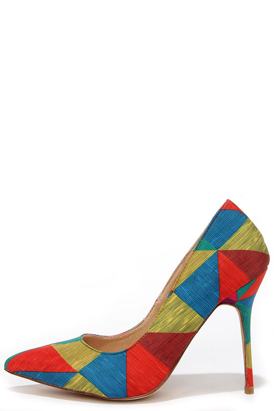 Cute Rainbow Pumps - Print Pumps - Pointed Pumps - $30.00 - Lulus