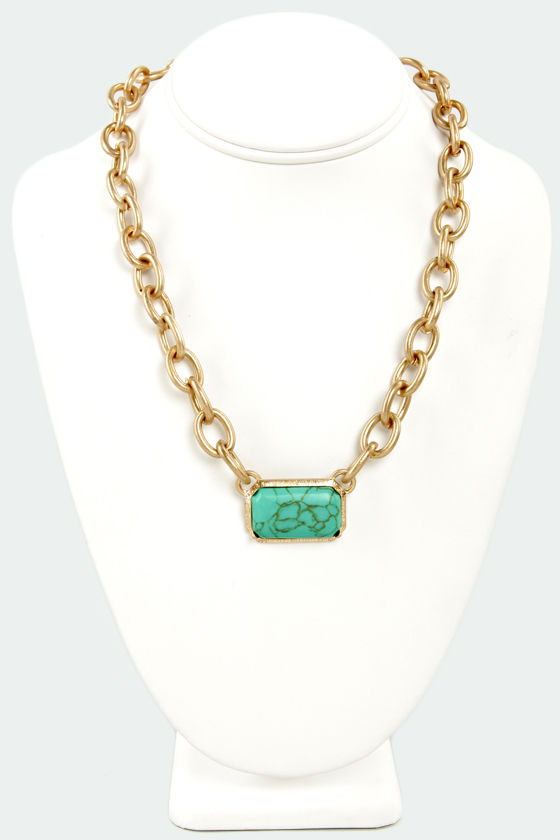Cute Green Necklace - Chain Necklace - $16.00 - Lulus