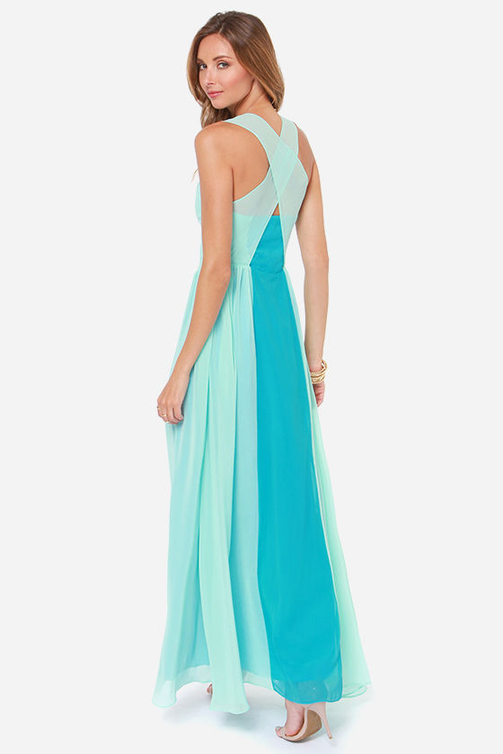 Gorgeous Color Block Dress - Maxi Dress - Blue Dress - $95.00 - Lulus