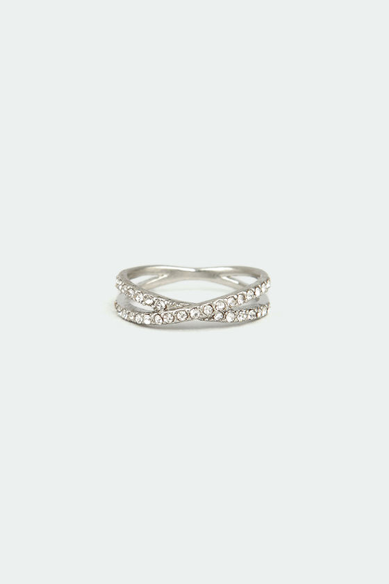 Pretty Silver Ring - Rhinestone Ring - $11.00 - Lulus