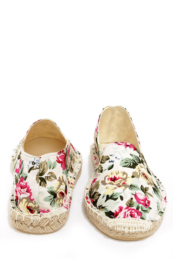 Cute Floral Flats - Espadrille Flats - Floral Shoes - $15.00 - Lulus