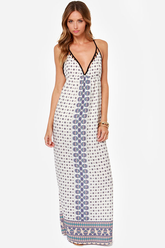 Sexy Maxi Dress - Ivory Dress - Print Dress - $61.00 - Lulus