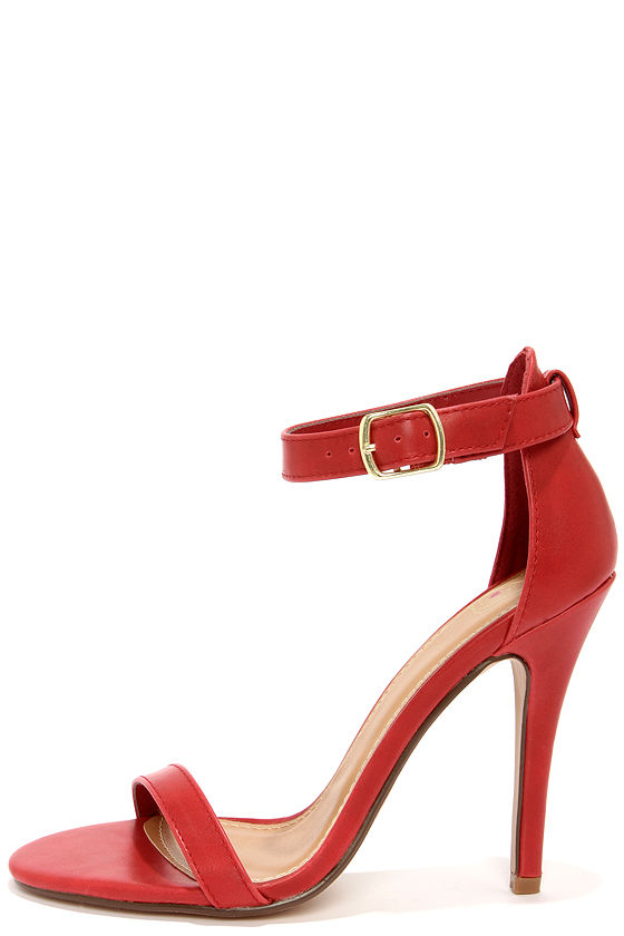 Sexy Red Heels - Single Strap Heels - Ankle Strap Heels- $23.00 - Lulus