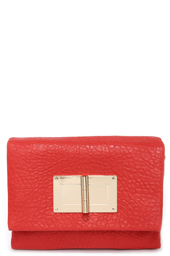 Chic Coral Red Clutch - Vegan Leather Clutch - $34.00 - Lulus