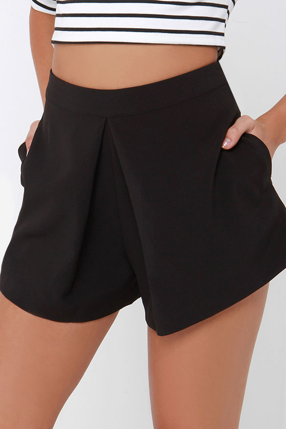 Chic Black Shorts Tailored Shorts Pleated Shorts 41 00 Lulus