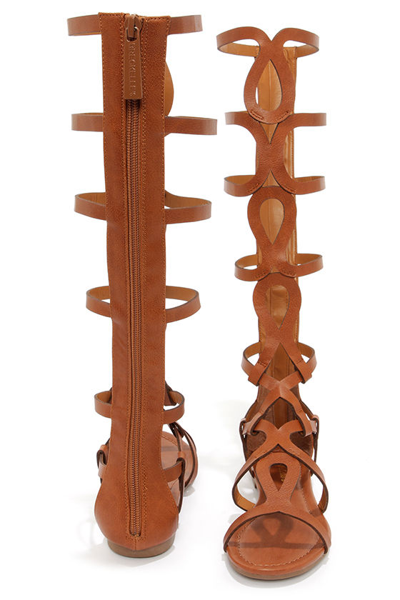 Cute Tan Sandals - Tall Gladiator Sandals - $30.00