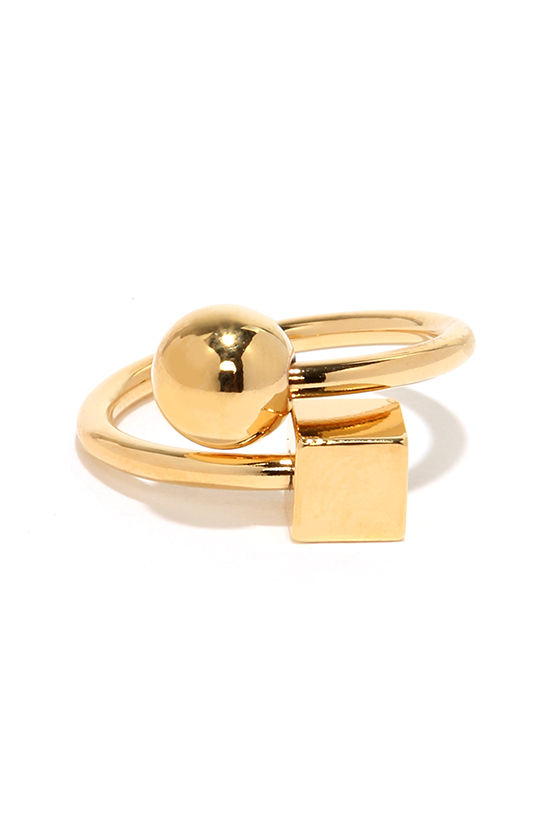 Cute Gold Ring - Cube Ring - $13.00 - Lulus