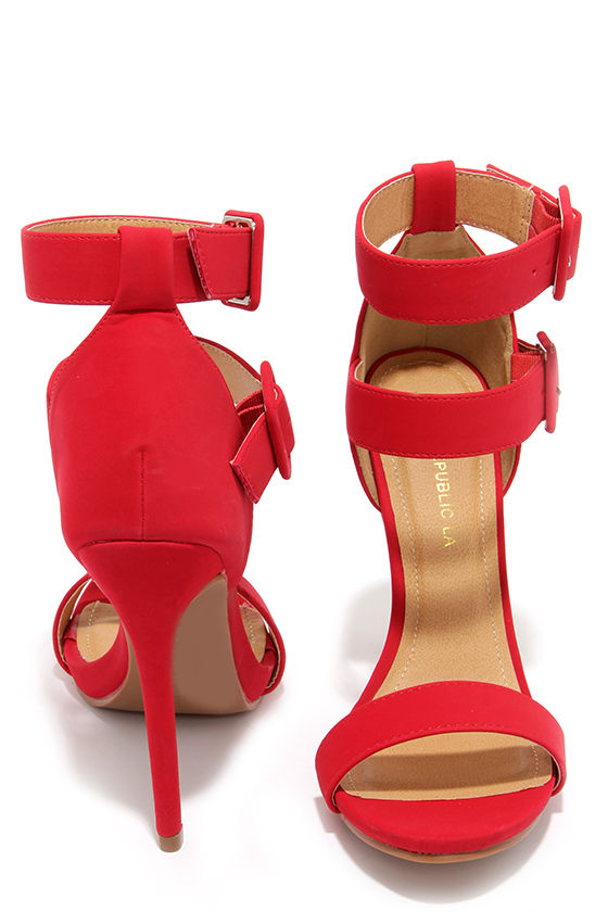 Cute Red Heels - Ankle Strap Heels - Dress Sandals - $39.00 - Lulus