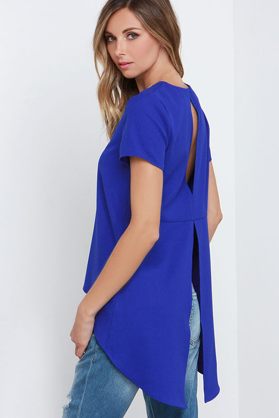 Cute High-Low Top - Short Sleeve Top - Cobalt Blue Top - $44.00 - Lulus