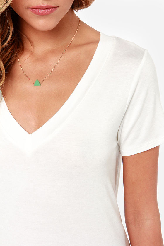 Cute Ivory Top - Ivory Tee - White Tee - $25.00