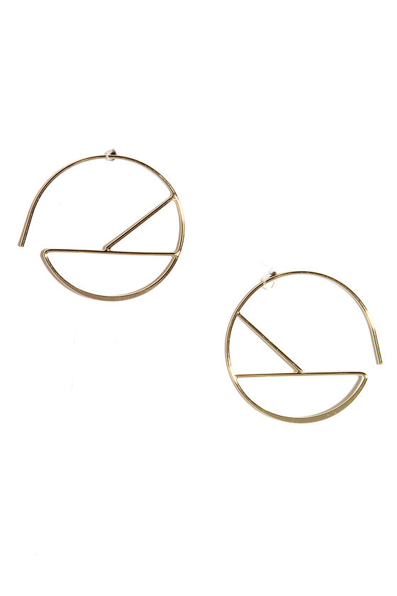 Cute Gold Earrings - Threader Earrings - Geometric Earrings - $11.00 ...