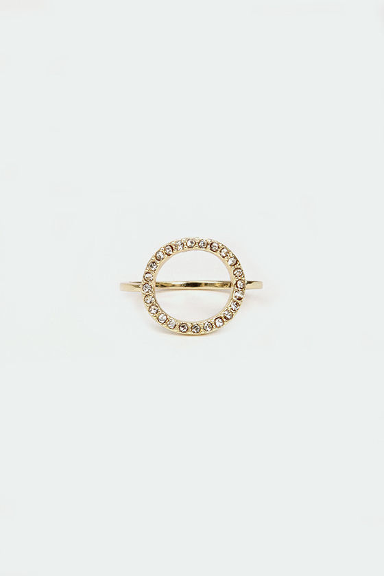 Pretty Gold Ring - Rhinestone Ring - $10.00 - Lulus