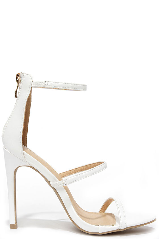 Sexy White Heels - Dress Sandals - High Heel Sandals - $32.00