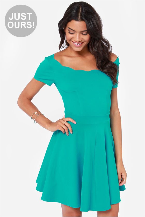 Cute Teal Dress - Skater Dress - Fit and Flare Dress - $53.00 - Lulus