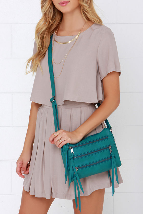 Cute Teal Purse - Crossbody Purse - Zipper Purse - $32.00 - Lulus