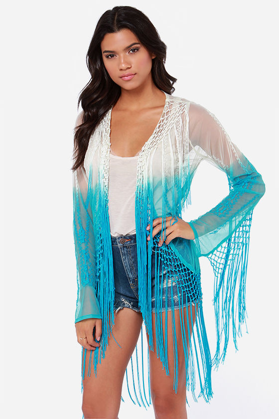 Cute Fringe Top - Lace Top - Cover-Up - $63.00 - Lulus