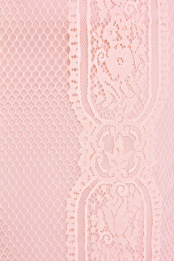 Beautiful Peach Lace Dress - Midi Dress - Ivory Dress - Lace Dress ...