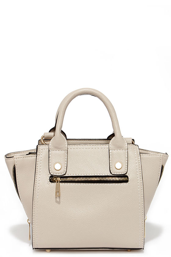 Chic Beige Handbag - Mini Handbag - Vegan Leather Purse - $42.00