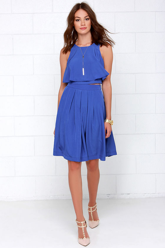 Blue Dress - Two-Piece Dress - Midi Dress - $78.00 - Lulus