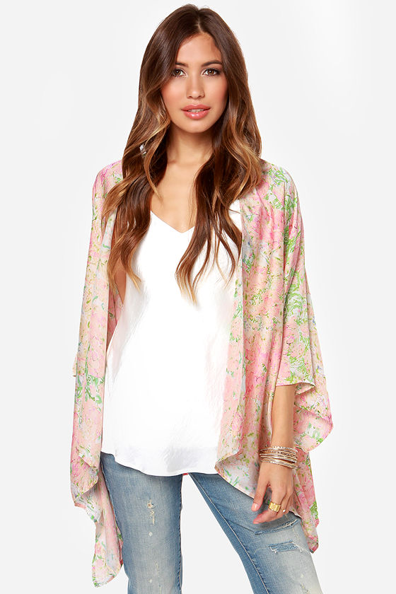 Pretty Pink Top - Kimono Top - Floral Print Top - $45.00 - Lulus