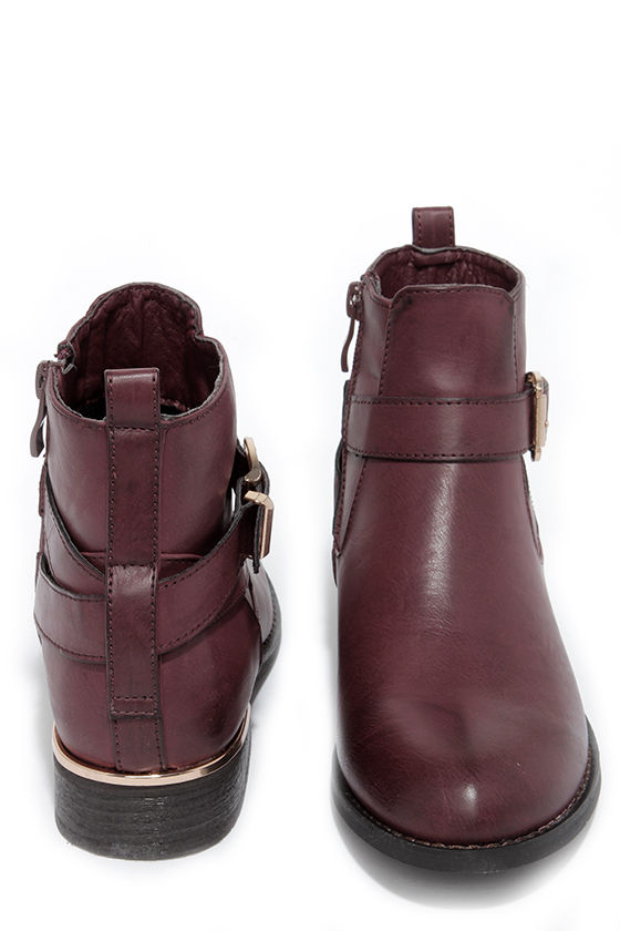 Cute Burgundy Boots - Ankle Boots - Booties - Oxblood Boots - $57.00 ...