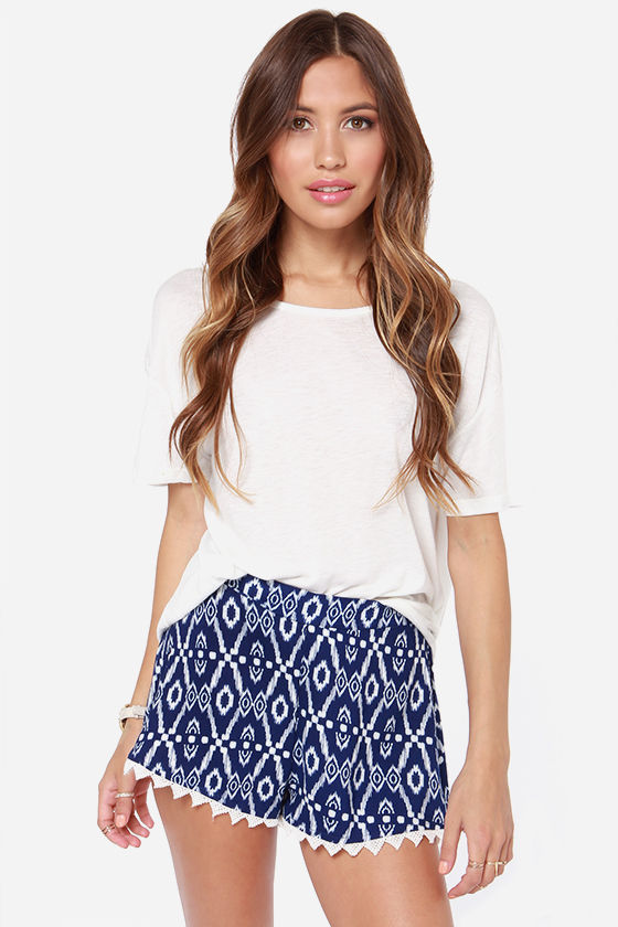 Cute Blue Shorts - Print Shorts - $32.00 - Lulus