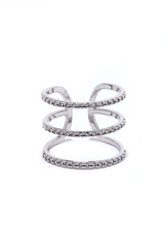 Cute Silver Ring - Rhinestone Ring - $20.00 - Lulus