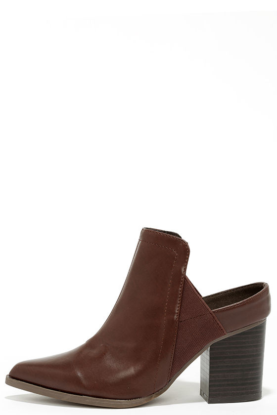 Chic Brown Mules - Vegan Leather Mules - Brown Booties - $36.00 - Lulus