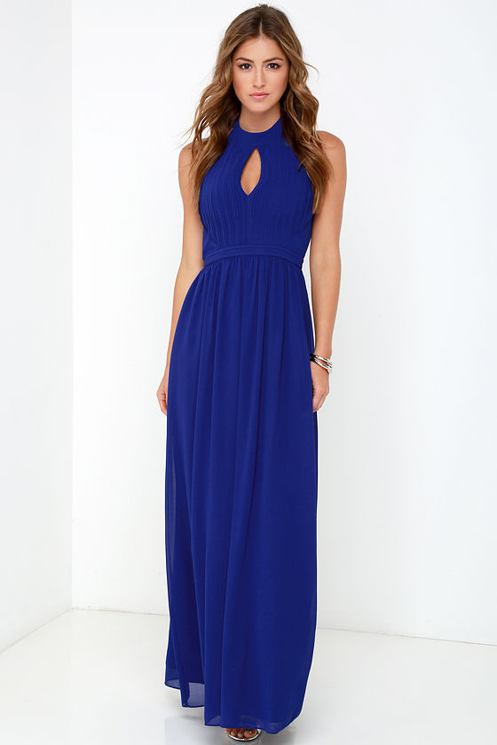 Beautiful Royal Blue Dress - Maxi Dress - Halter Dress - $86.00 - Lulus