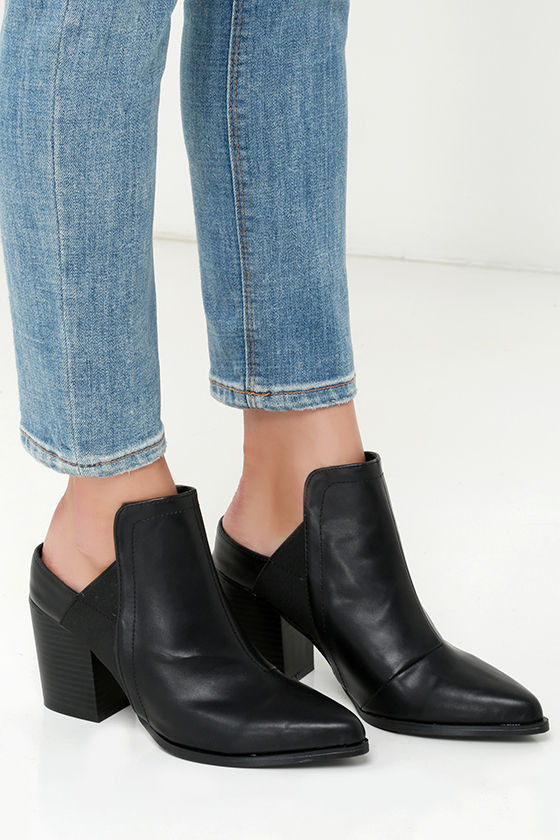 Chic Black Mules - Vegan Leather Mules - Black Booties - $36.00 - Lulus