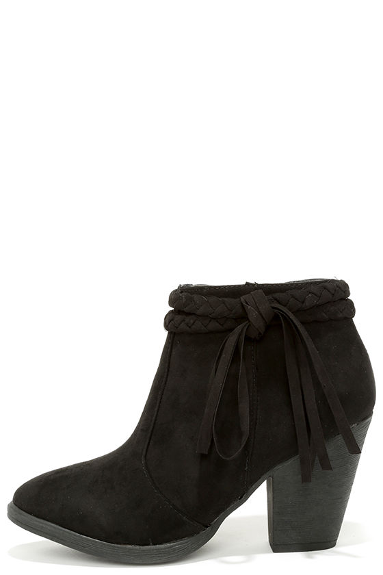 Cute Black Booties - Suede Booties - Ankle Boots - $36.00 - Lulus