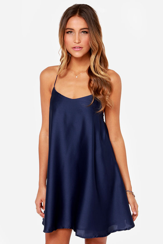 Pretty Blue Dress - Navy Blue Dress - A Line Dress - $49.00 - Lulus