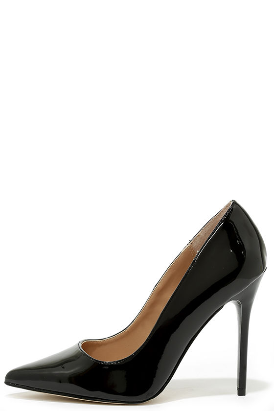 Cute Black Pumps - Patent Pumps - Pointed Pumps - $49.00 - Lulus