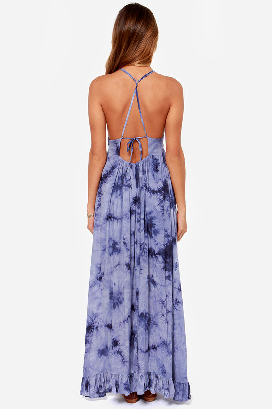 Pretty Tie Dye Dress - Blue Maxi Dress - Sleeveless Dress - $52.00