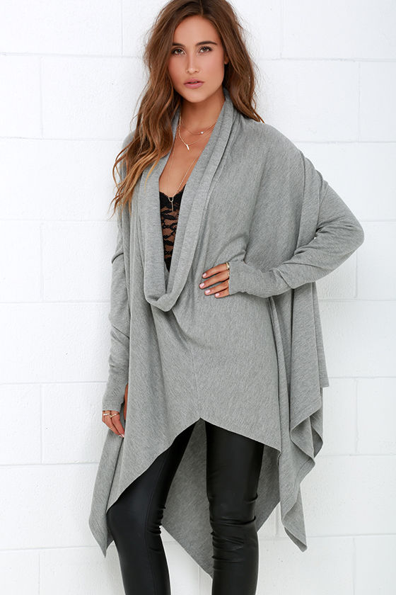 Chic Grey Sweater Top - Long Sleeve Top - High-Low Top - $79.00 - Lulus