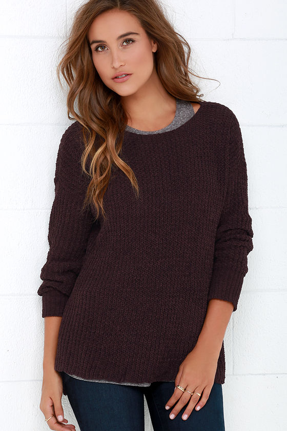 BB Dakota Giselle Sweater - Purple Sweater - Oversized Sweater - $79.00 ...