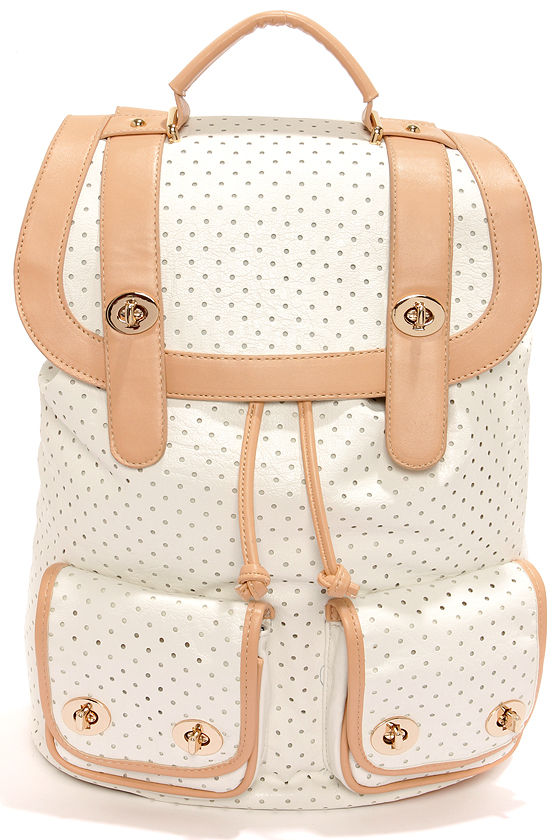 Cute Perforated Backpack - White Backpack - $52.00 - Lulus