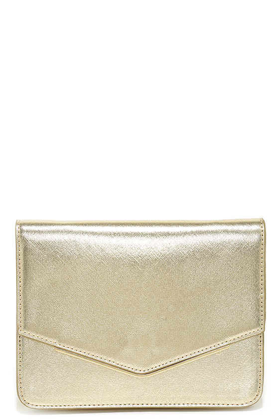 Chic Gold Clutch - Vegan Leather Clutch - Envelope Clutch - $32.00 - Lulus