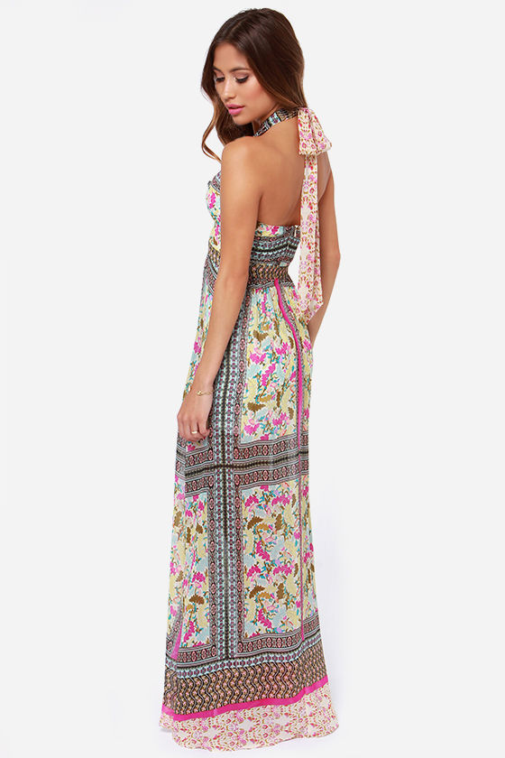Pretty Print Dress - Maxi Dress - Halter Dress - $73.00 - Lulus